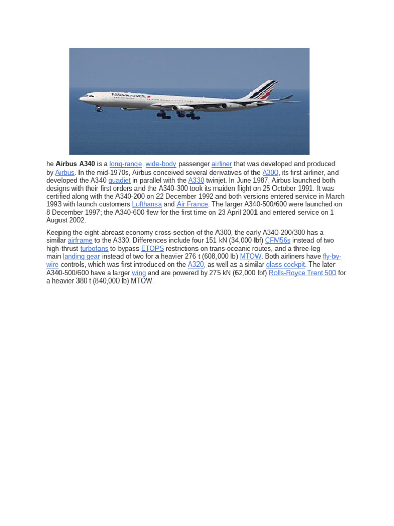 Airbus A340 | PDF