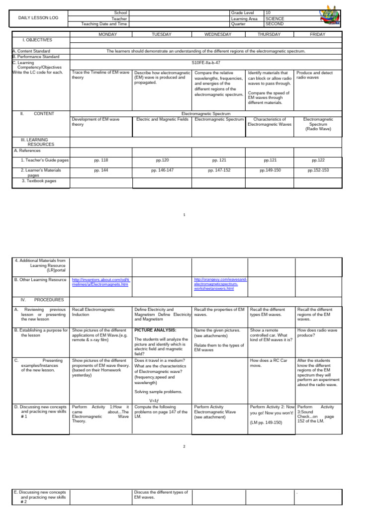 2ND Quarter Science 10 DLL | PDF