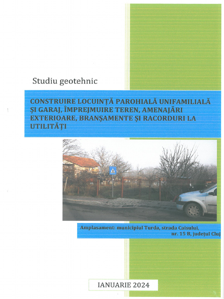 Studiu Geotehnic Casa Parohiala | PDF