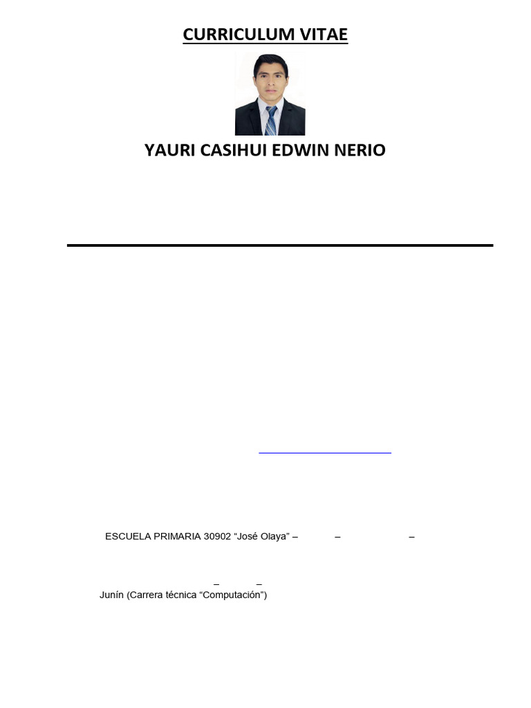 CV Yauri Casihui Edwin Nerio | PDF