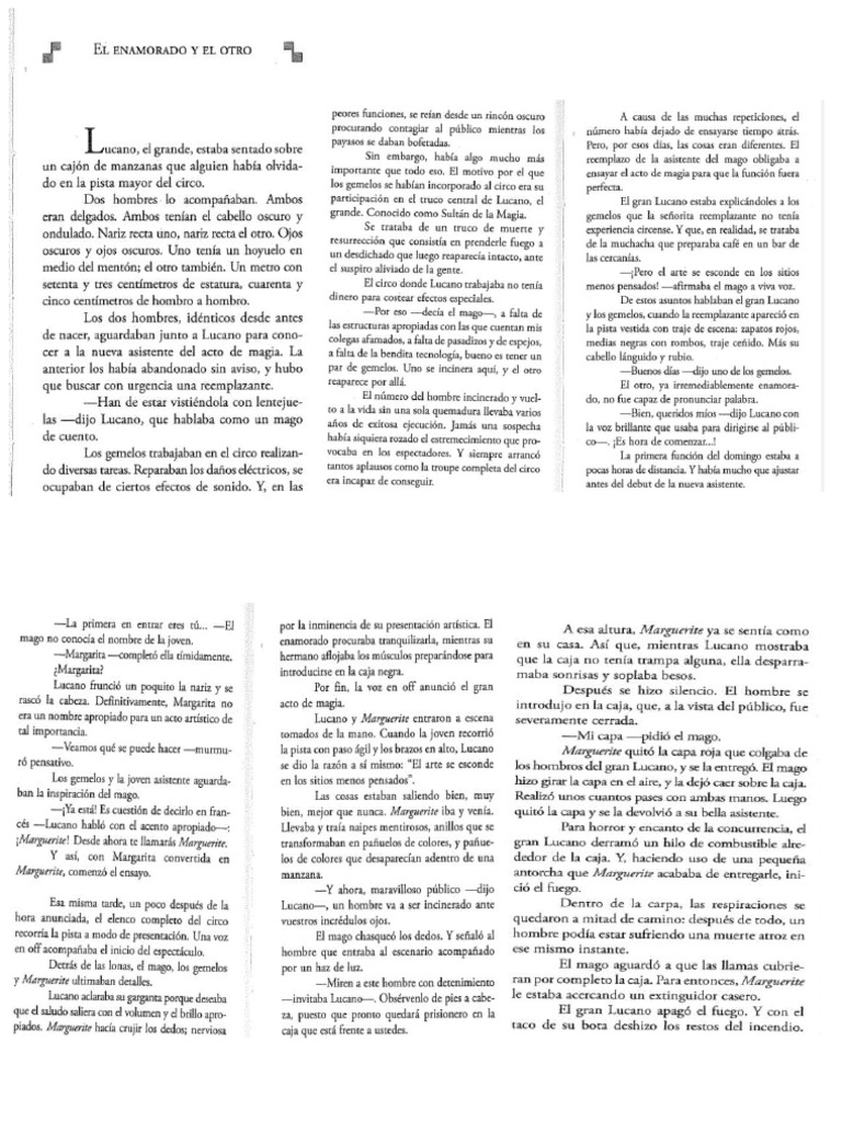 Cuento El Enamorado y El Otro de Amigos Por El Viento | PDF