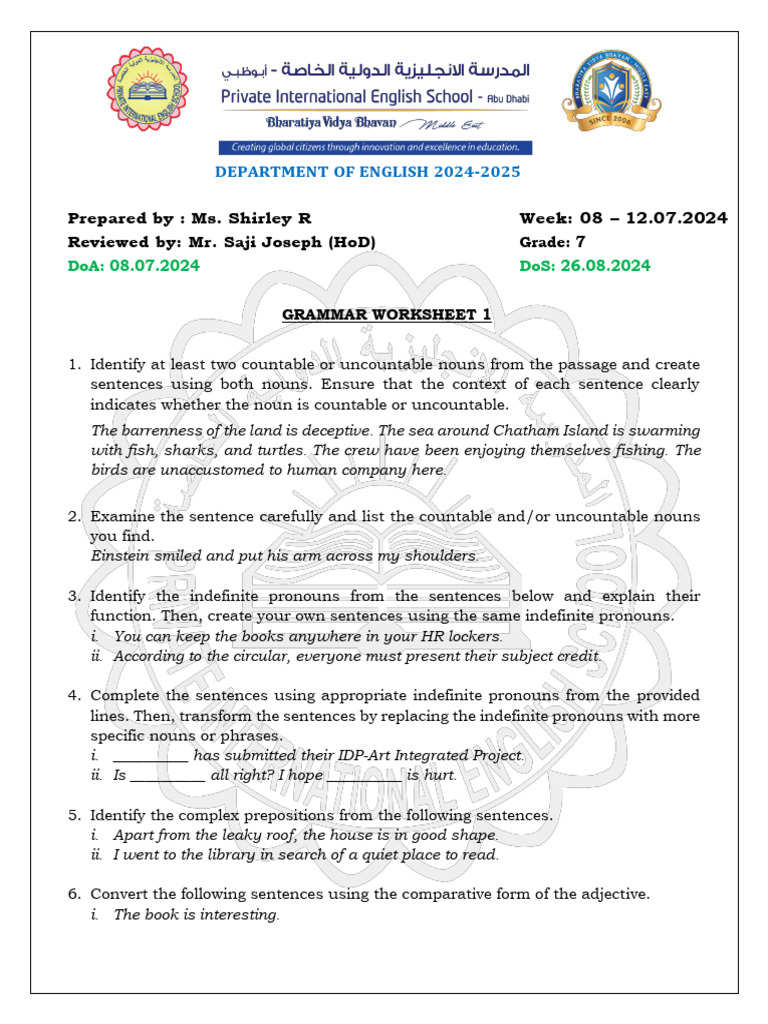 Holiday Grammar Worksheet_1 | PDF