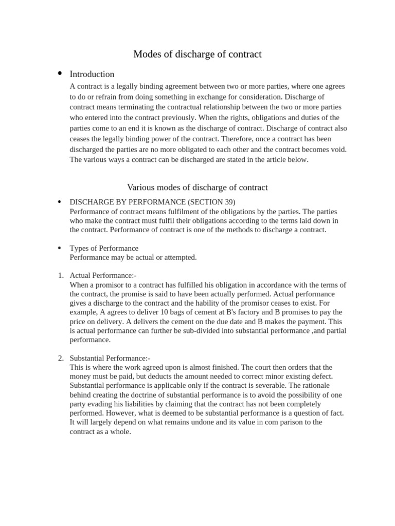 Modes of Discharge of Contract........... | PDF