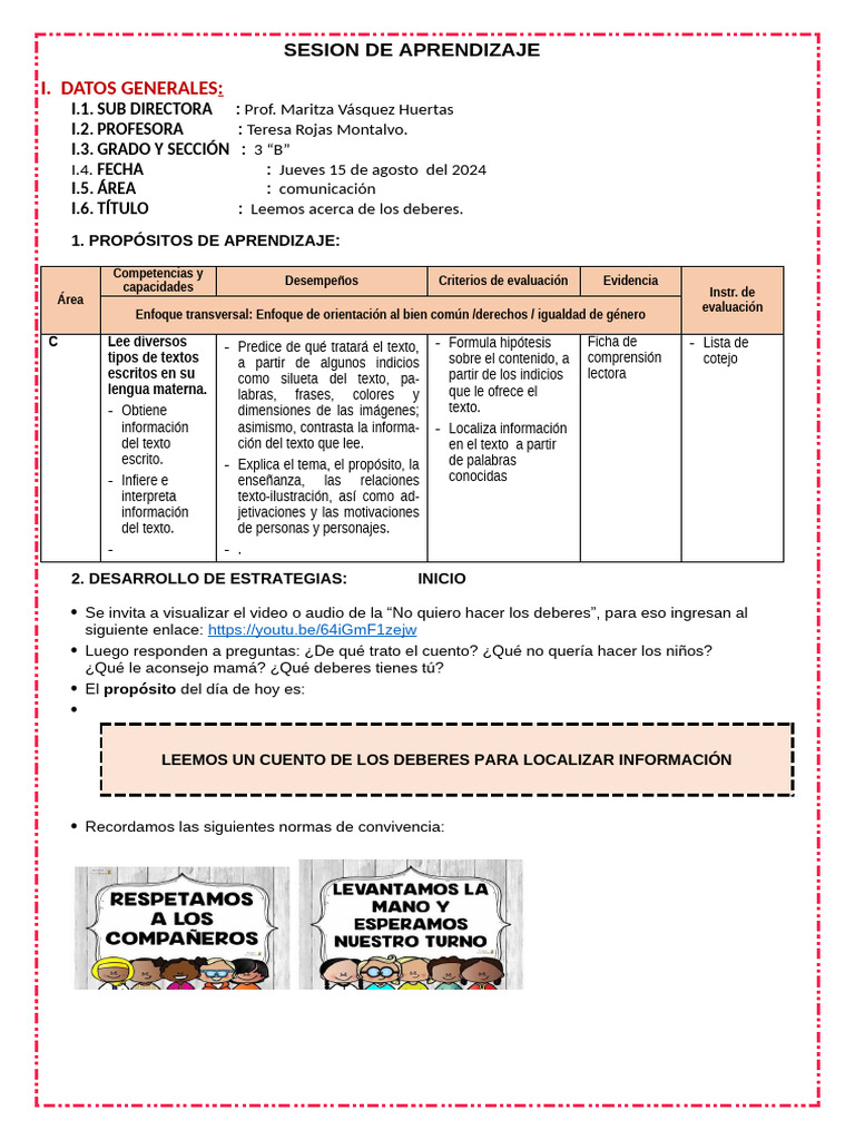 ACTIVIDAD deberes de los niños 3 (1) | PDF