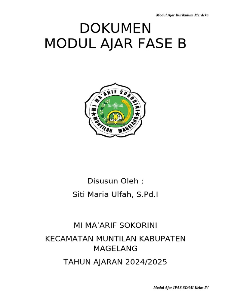 Modul Ajar Berdiferensiasi Mapel Ipas Kelas 4 | PDF | Karier & Perkembangan