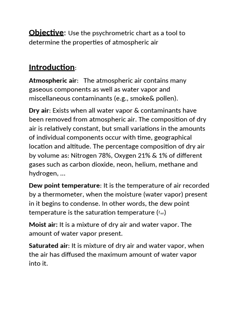1-Properties of Atmospheric Air | PDF