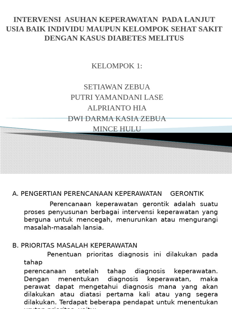 Kelompok 1 Keperawatan Gerontik | PDF