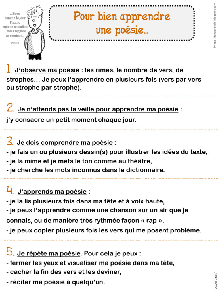 Fiches Apprendre Poésie LB | PDF