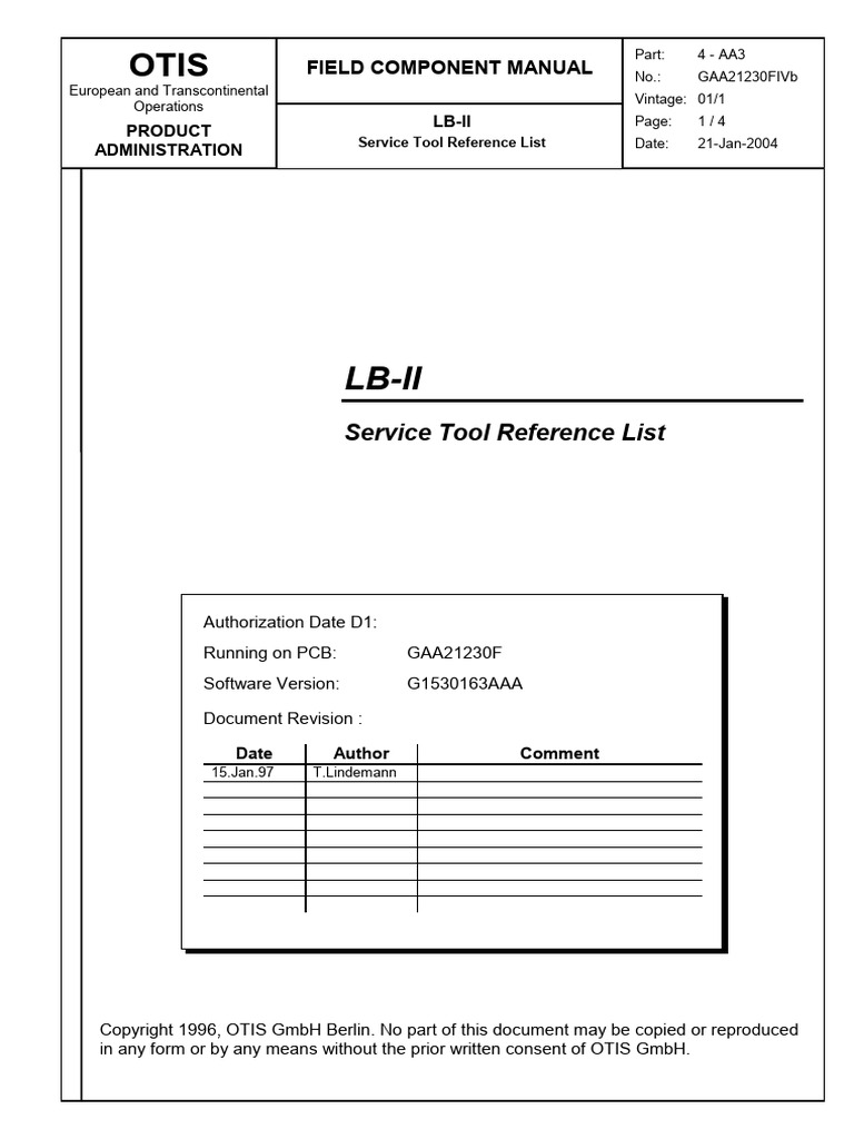 lb2 Service Tool Reference List | PDF