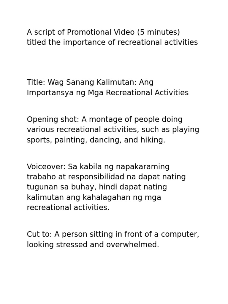 Promotional Video Script | PDF