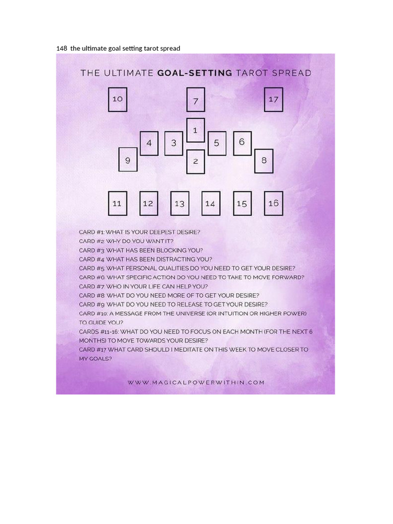 148 The Ultimate Goal Setting Tarot Spread | PDF