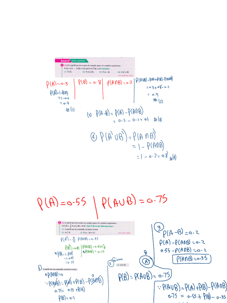 G1 - Axioms and Laws of Probability | PDF