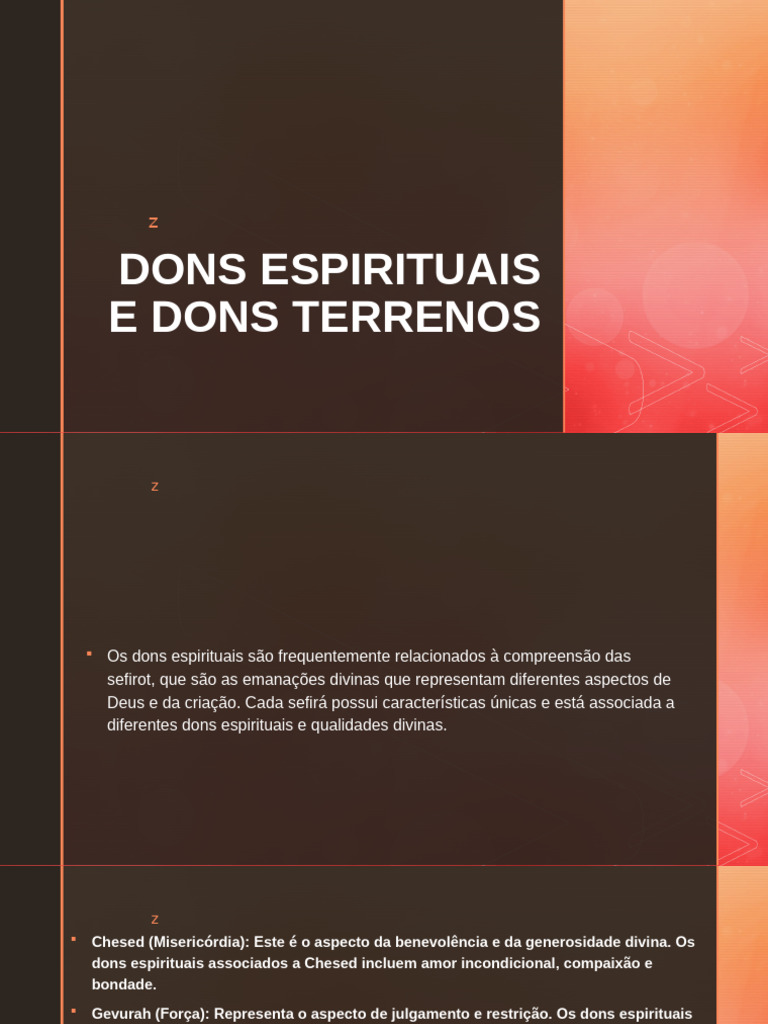 Dons Espirituais e Dons Terrenos | PDF