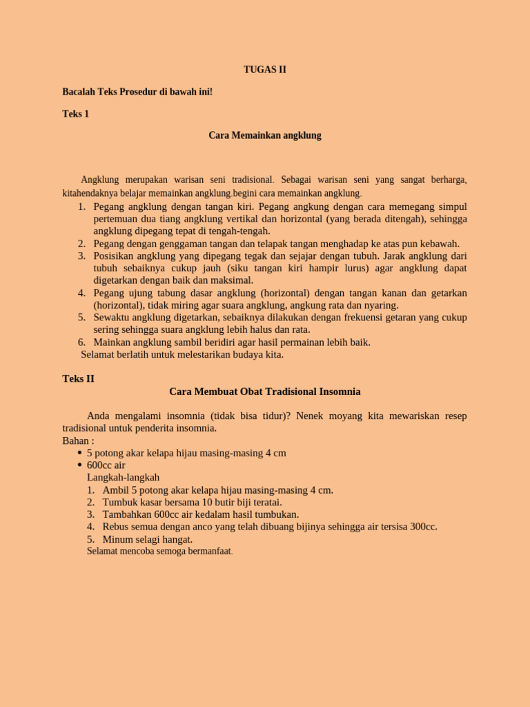 TUGAS II TEKS PROSEDUR G | PDF