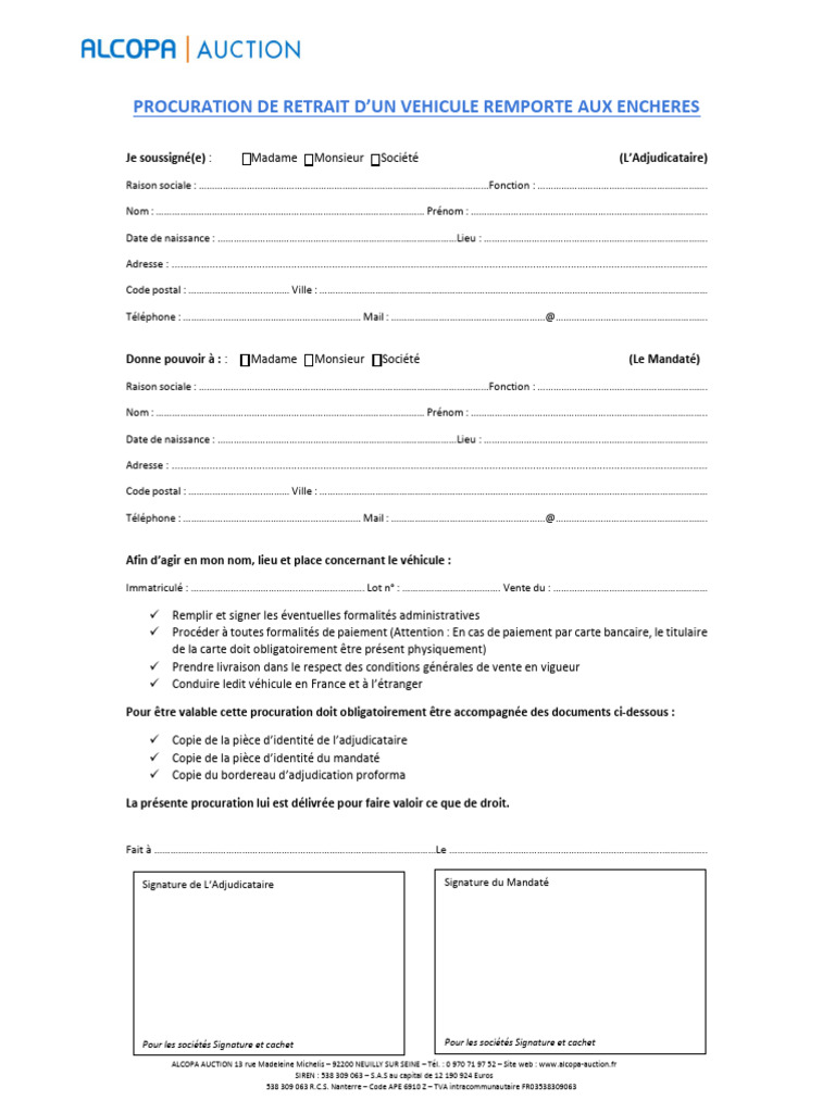 Procuration Retrait | PDF