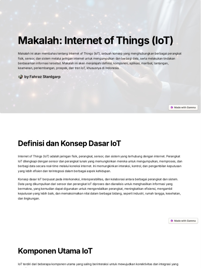 Makalah Internet of Things IoT | PDF