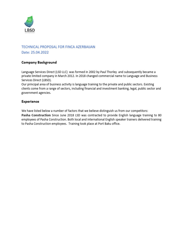 Technical Proposal | PDF