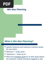 Min-Max Planning in Oracle Inventory | PDF