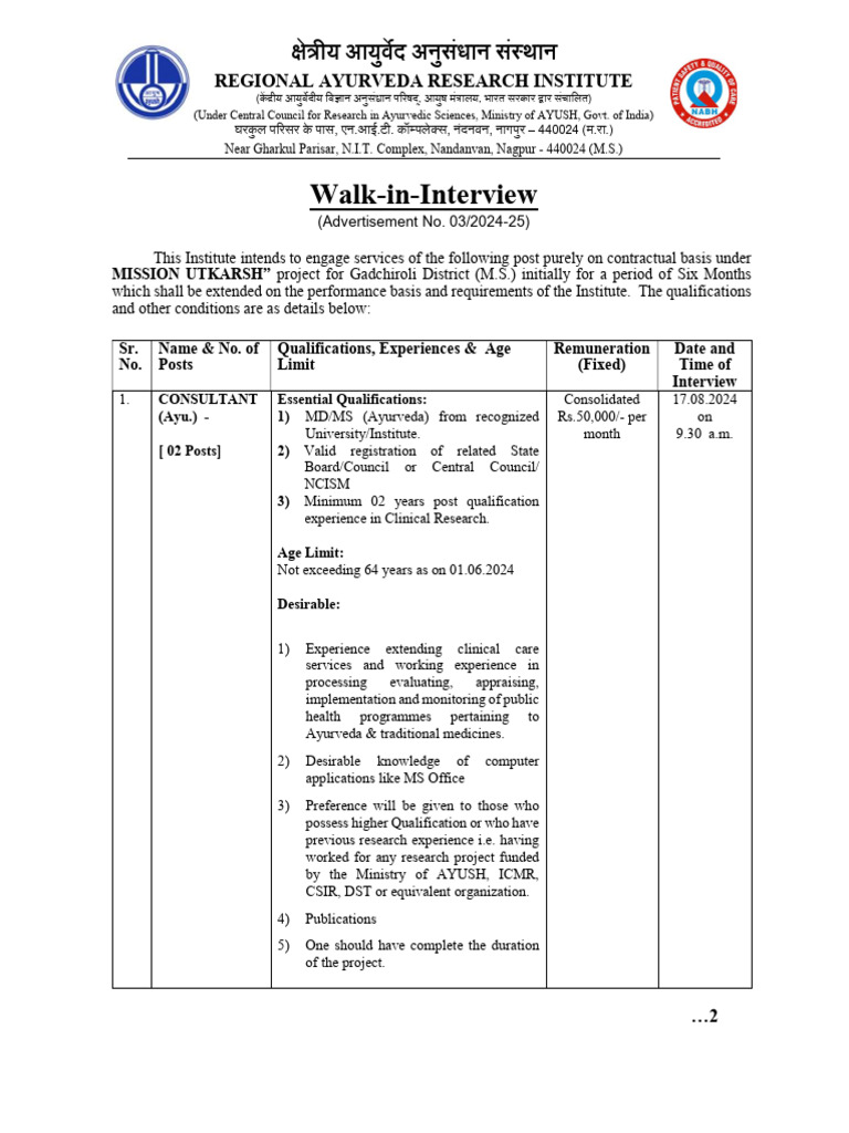 RARI Nagpur Advertisement | PDF