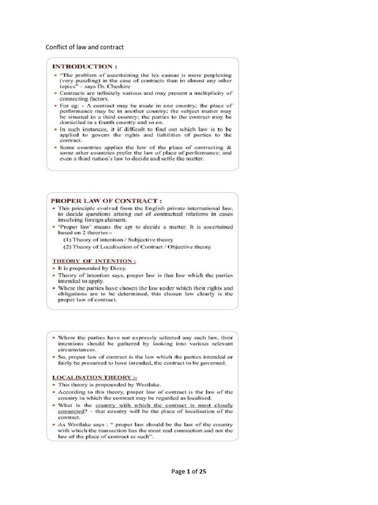 Conflict of law and contract pdf | PDF