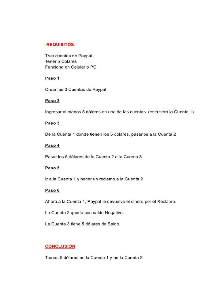 Metodo Duplicar Dinero Paypal | PDF