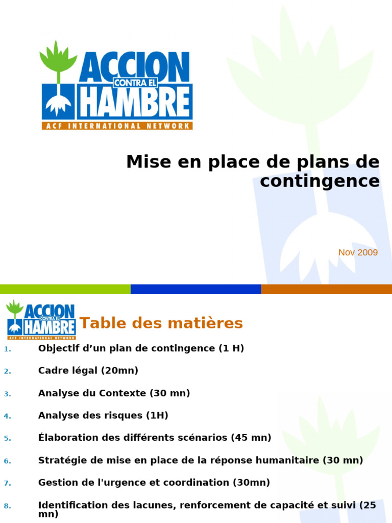 05 - Formation Plans de Contingence | PDF