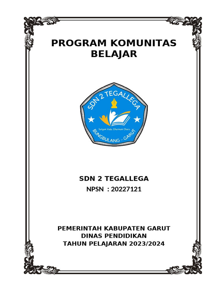 Program Dan SK KOMBEL SDN 2 Tegallega Bungbulang | PDF