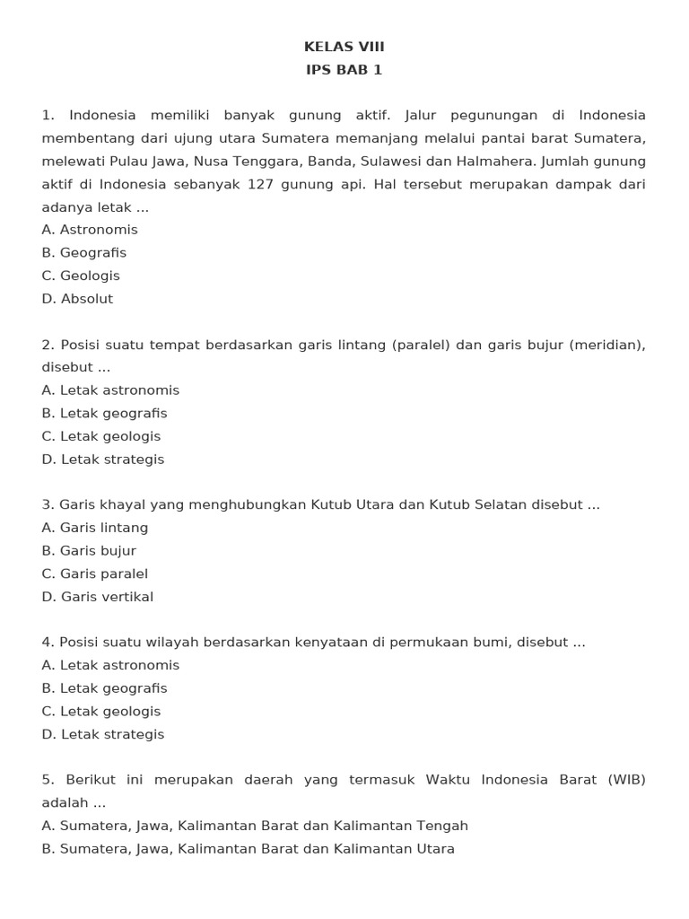 KELAS VIII IPS BAB 1 | PDF