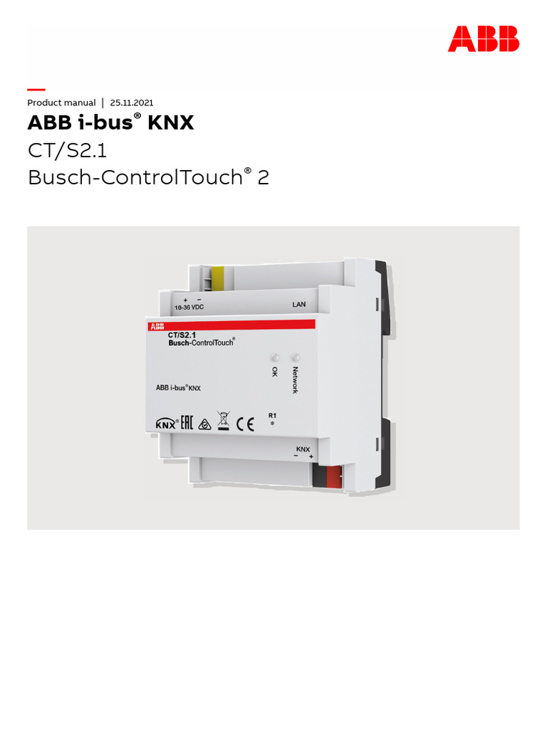 CT - S2.1 - ControlTouch 2 - ABB I-Bus® KNX - Manual | PDF