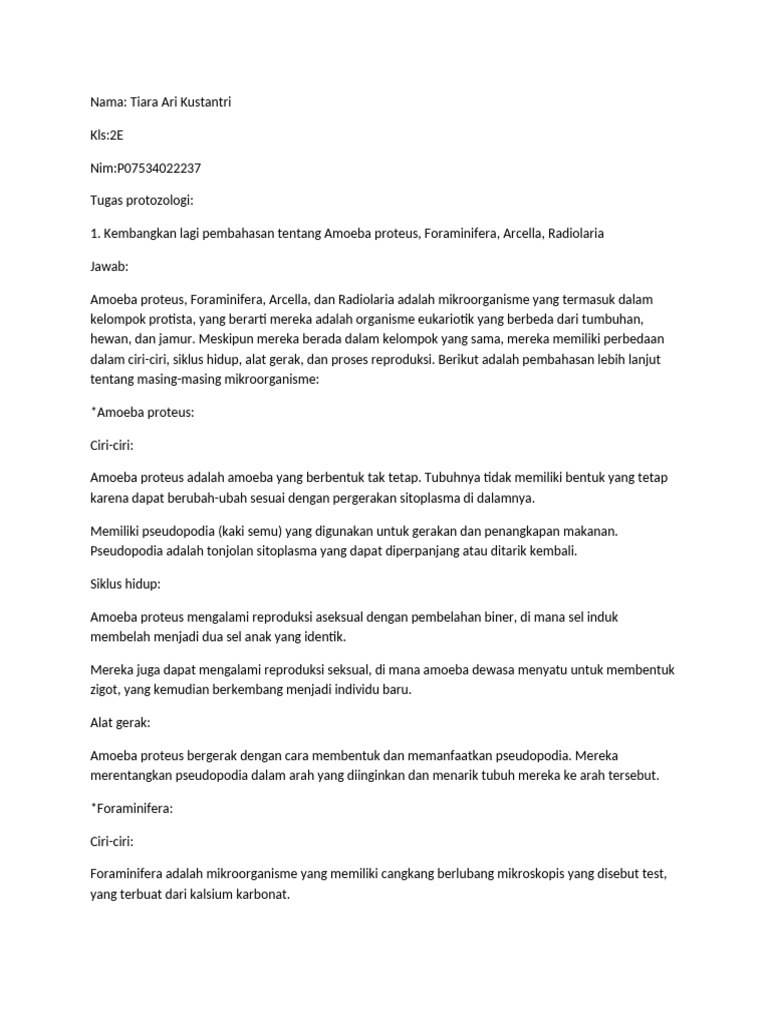 Protozologi Nayla Syauqiah Wibowo | PDF