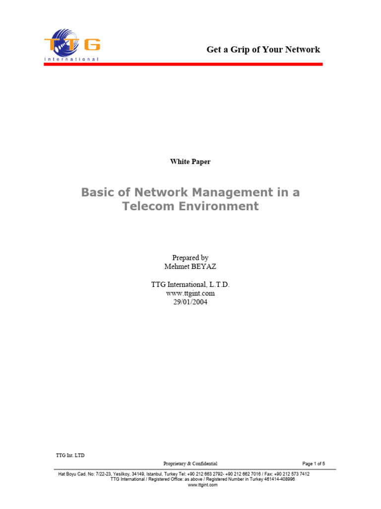 Telecom Network Management Basics | PDF | Computing | Information Technology Management