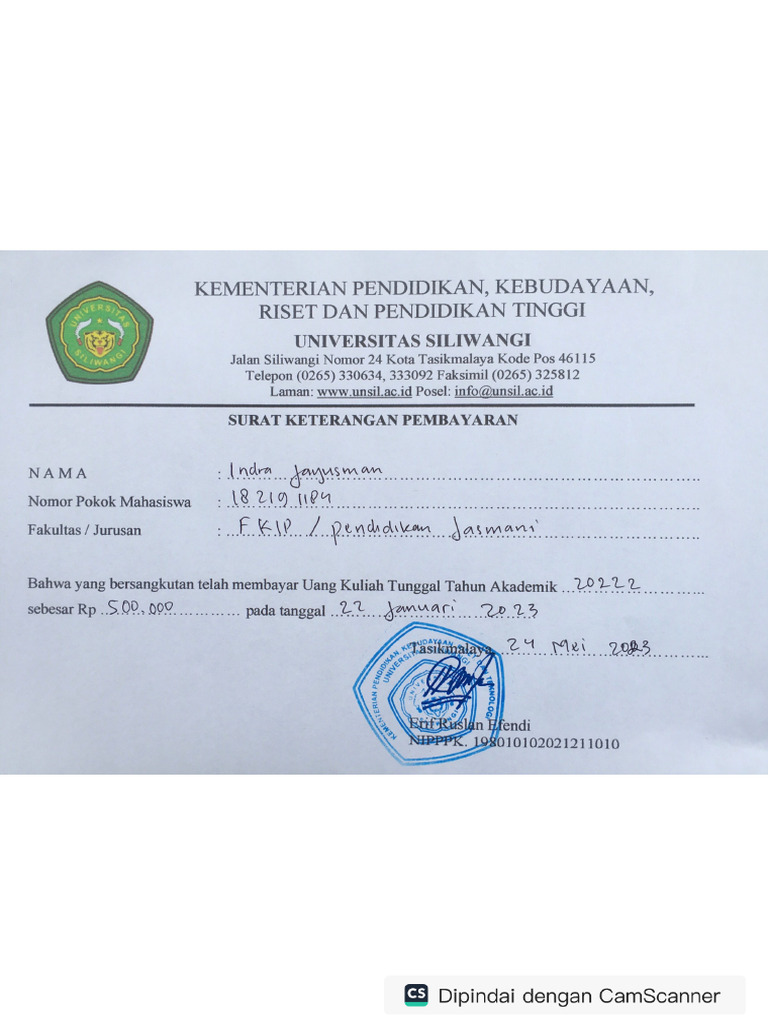 Bukti Pembayaran UKT | PDF