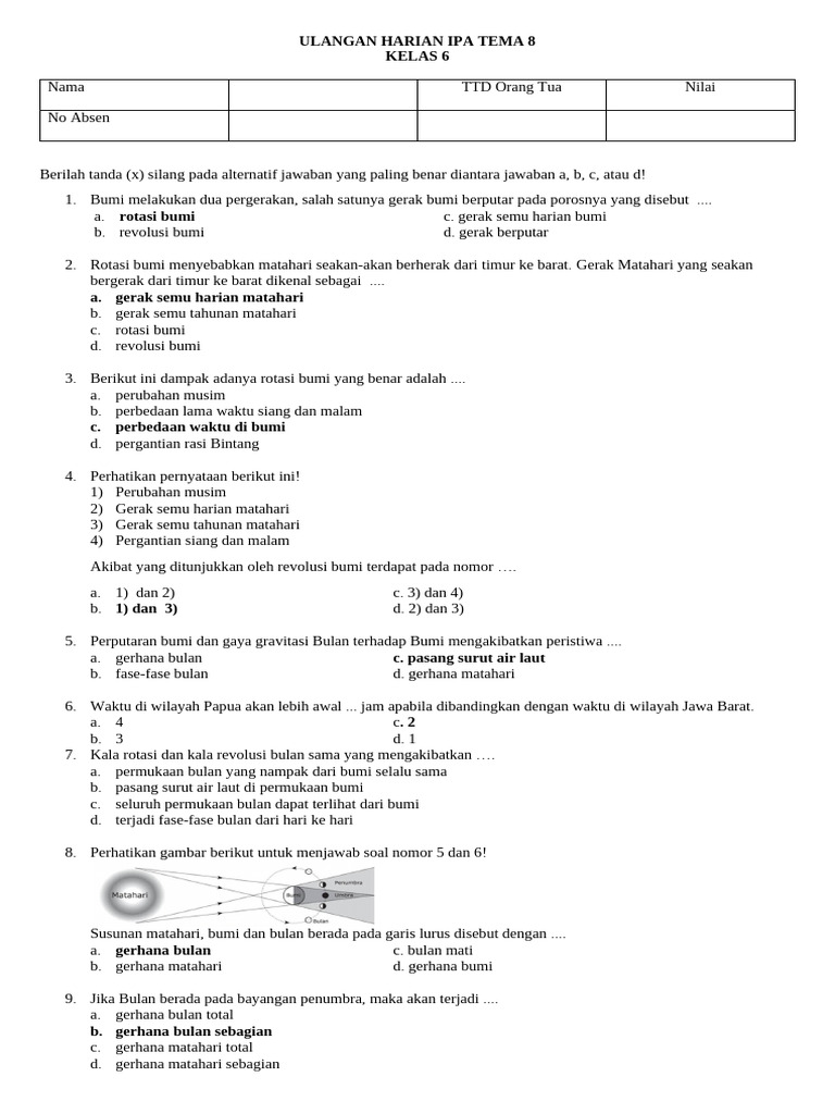 Ulangan Harian Ips Tema 8 | PDF