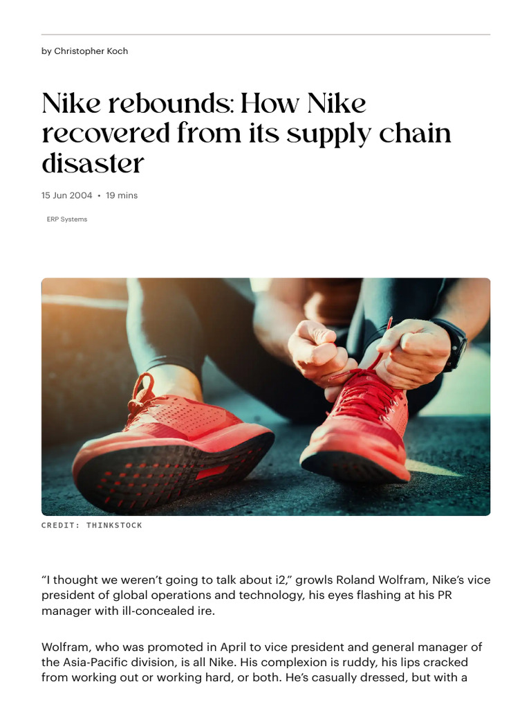 How Nike Recovered From Its Supply Chain Disaster | PDF