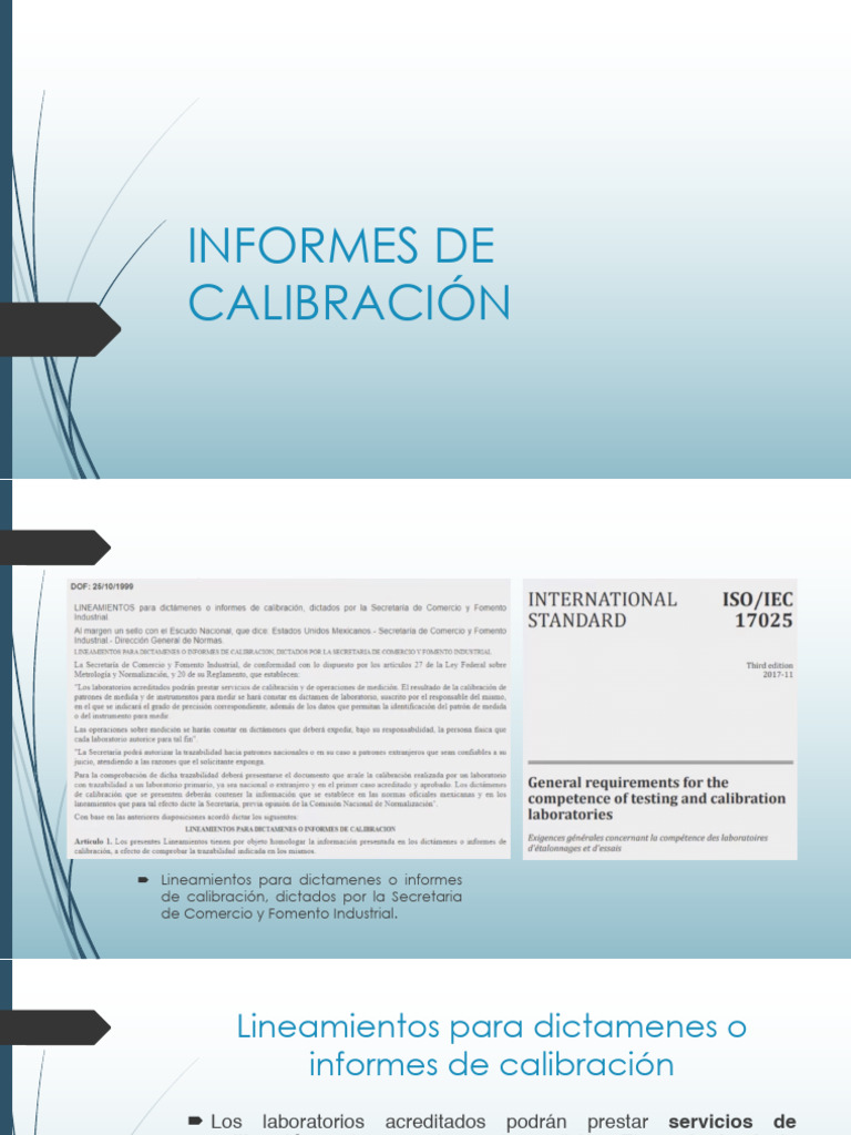 Informes de Calibración | PDF