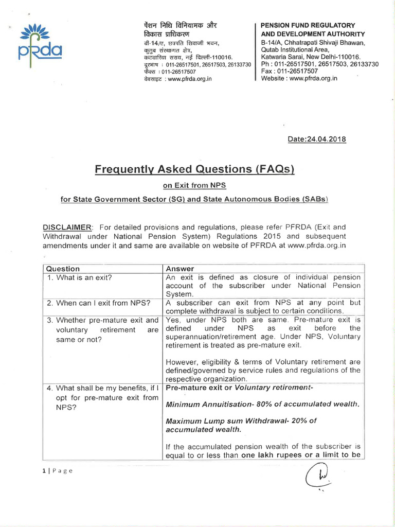 Faqs SG Sabs | PDF
