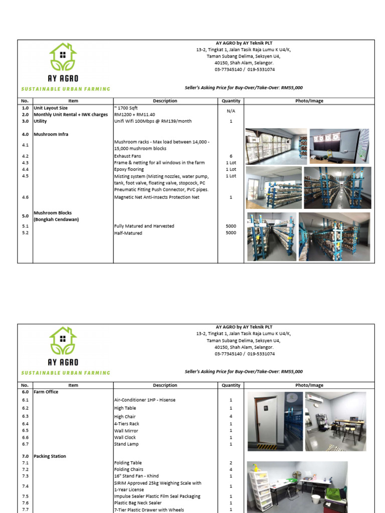 AY Agro Farm-List of Items & Description | PDF