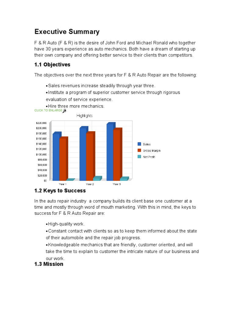 Auto Repair Shop Business Plan | Balance Sheet | Strategic Management