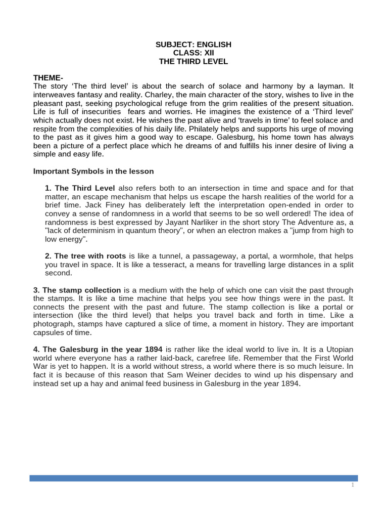 The Third Level | PDF