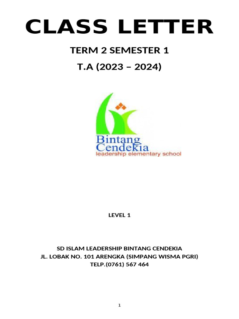 CLASS LETTER TERM 2 | PDF
