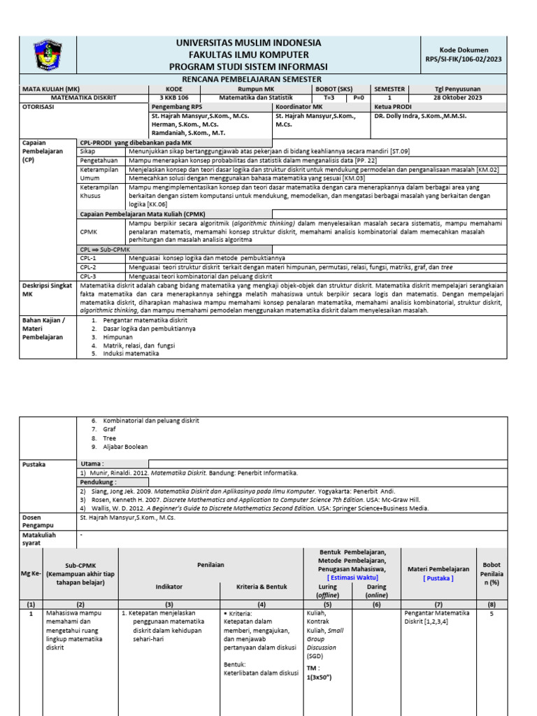 Rps Matematika Diskrit | PDF