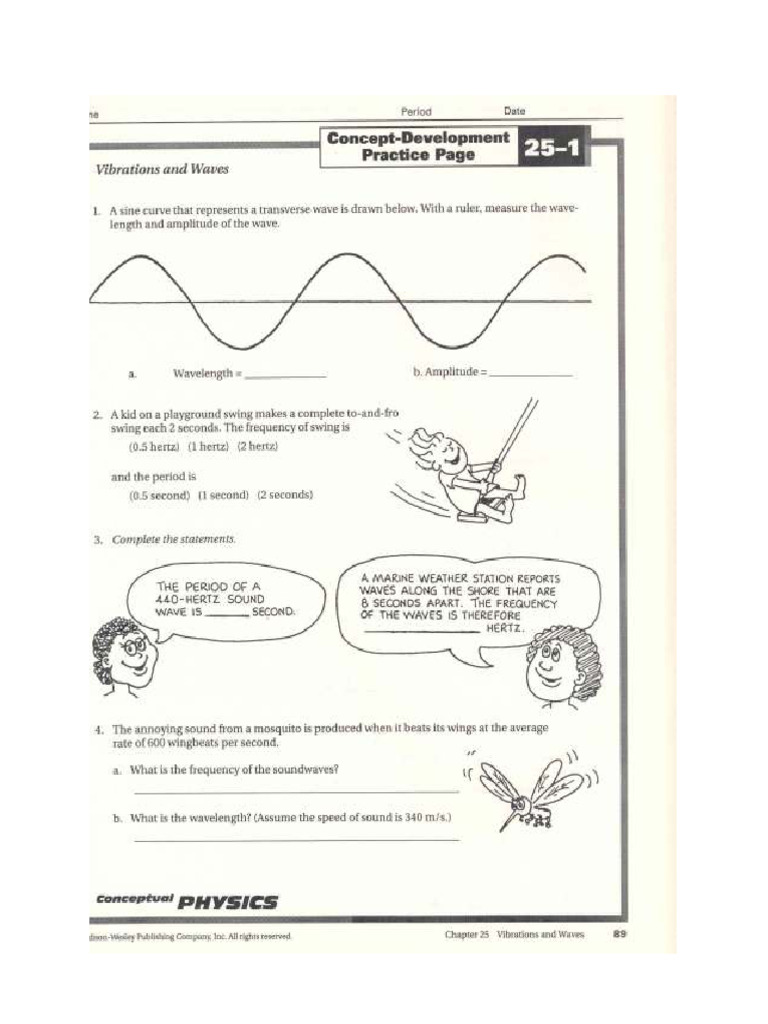 Waves Hewitt Worksheet ch25 | PDF