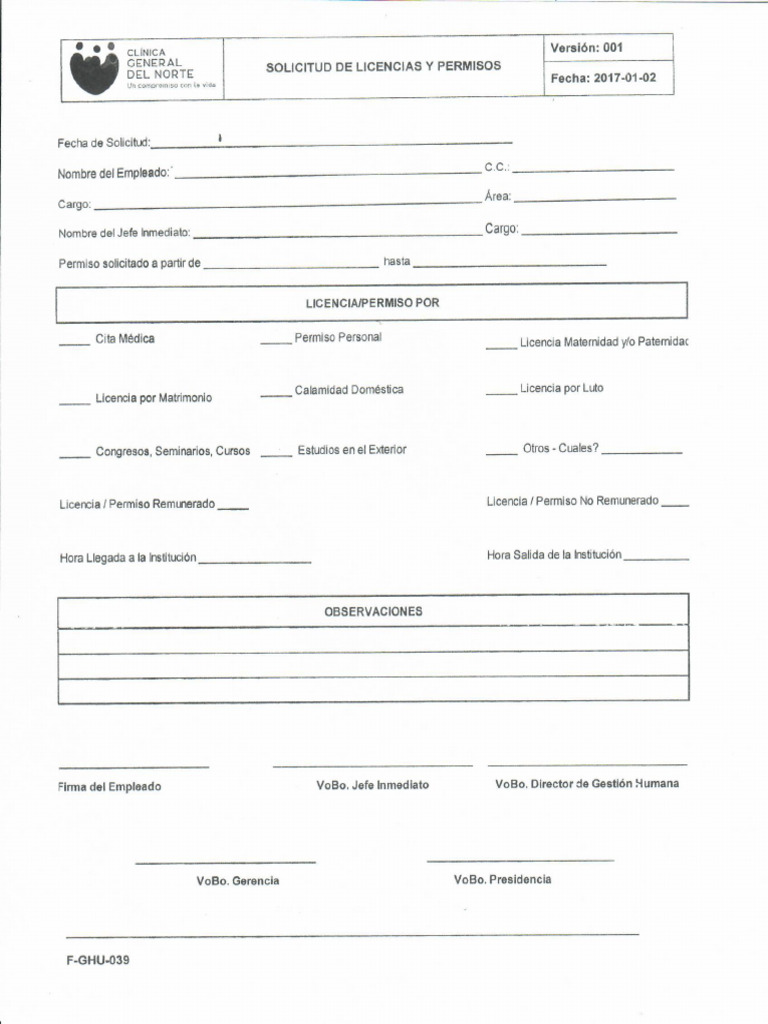 Formato de Permisos y Licencias | PDF