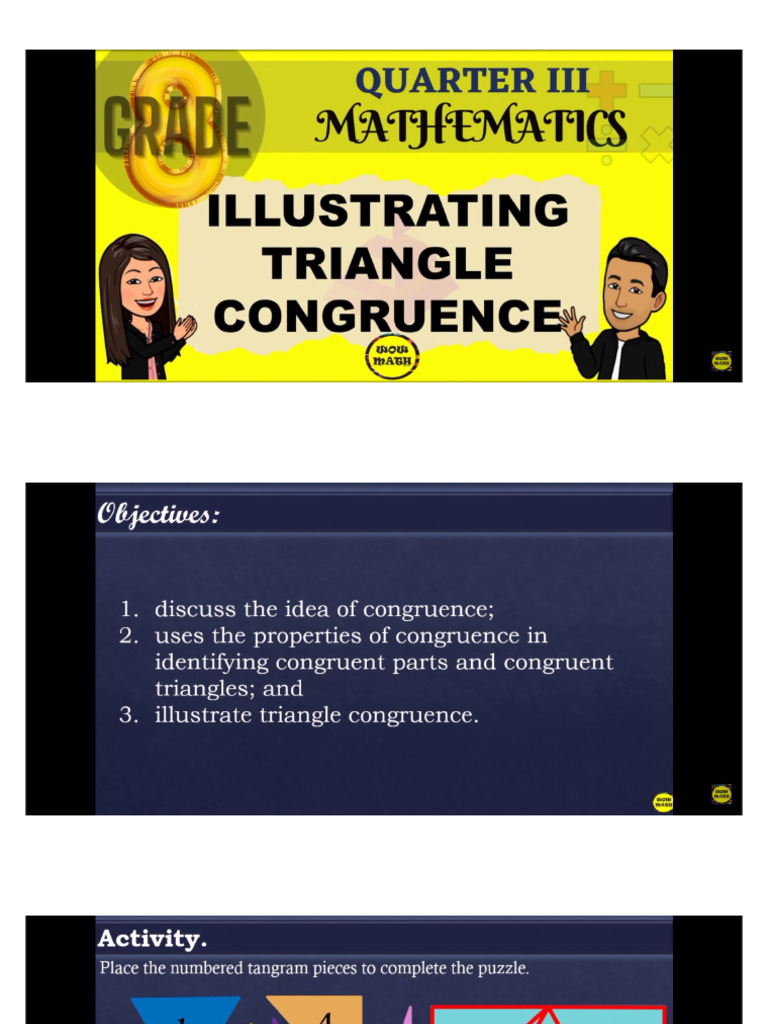 Math-8-3rd-Quarter-Illustrating-Triangle-Congruence | PDF