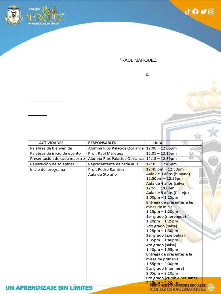 Plan de Trabajo Del Dia Del Maestro | PDF | Musica Latinoamericana ...