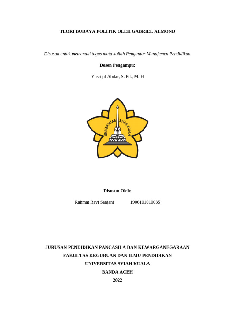 Rahmat Ravi Sanjani - Teori Gabriel Almond | PDF