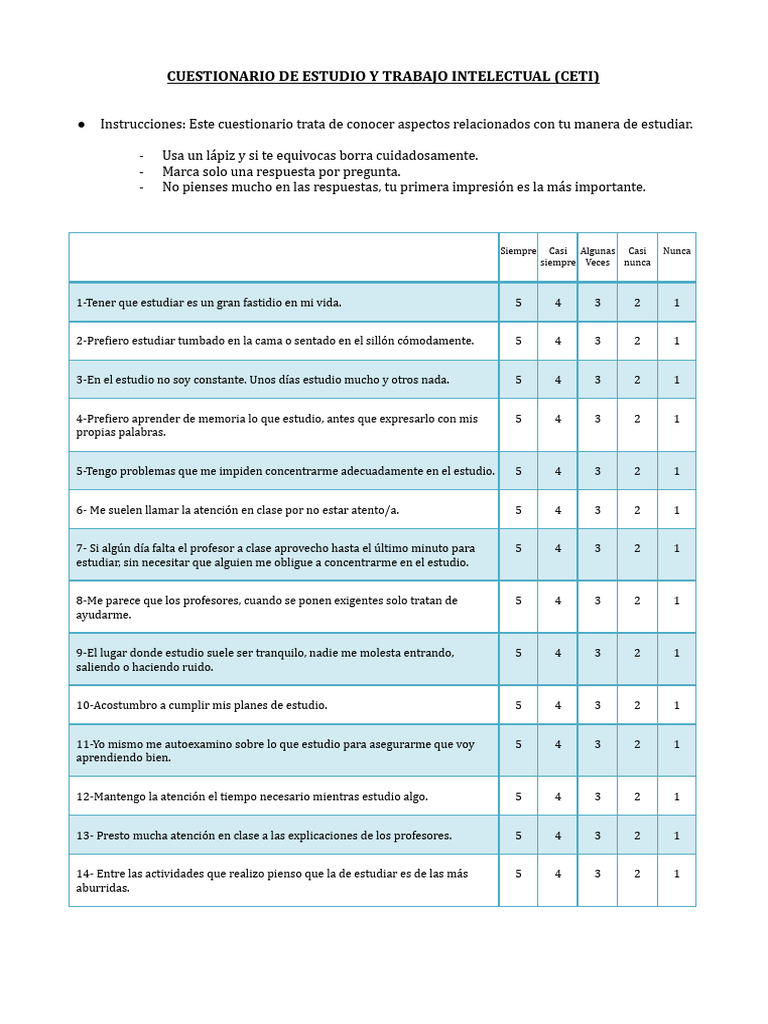 CETI (Protocolo Modificado) | PDF