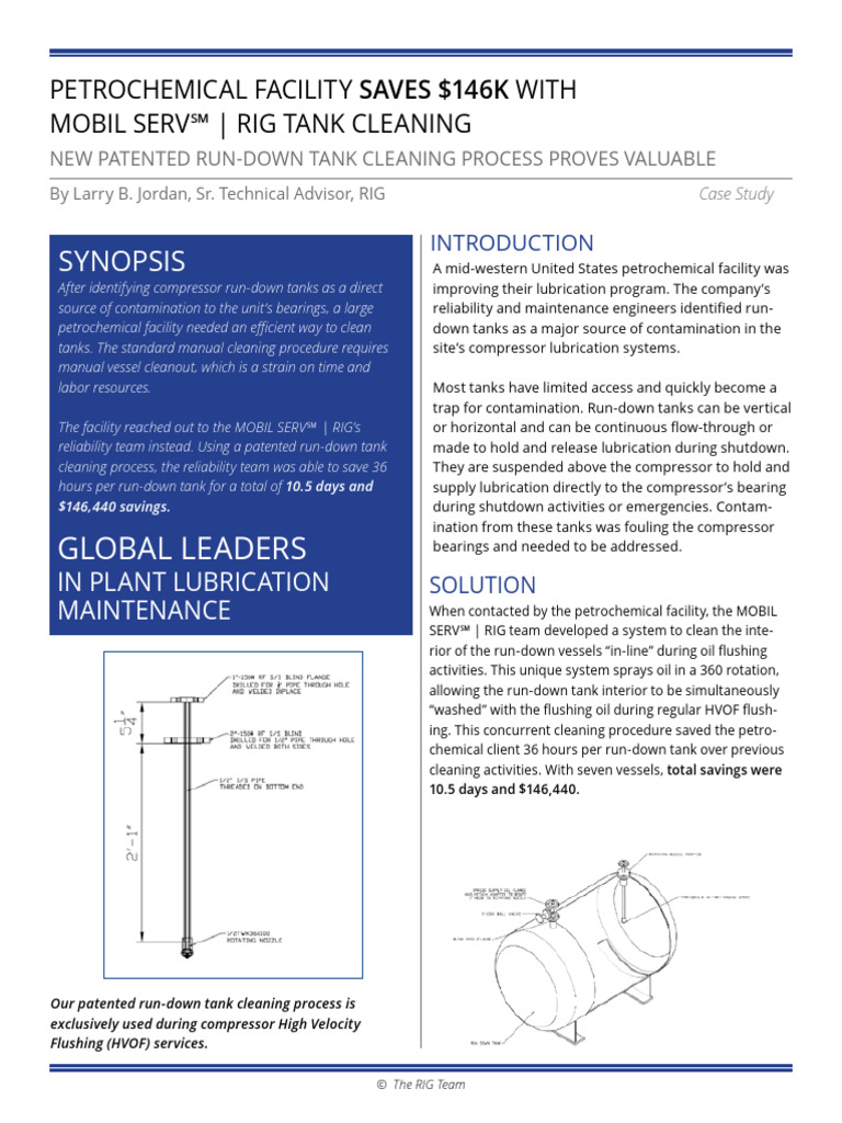 RIG Case Study Patented Tank Rundown | PDF
