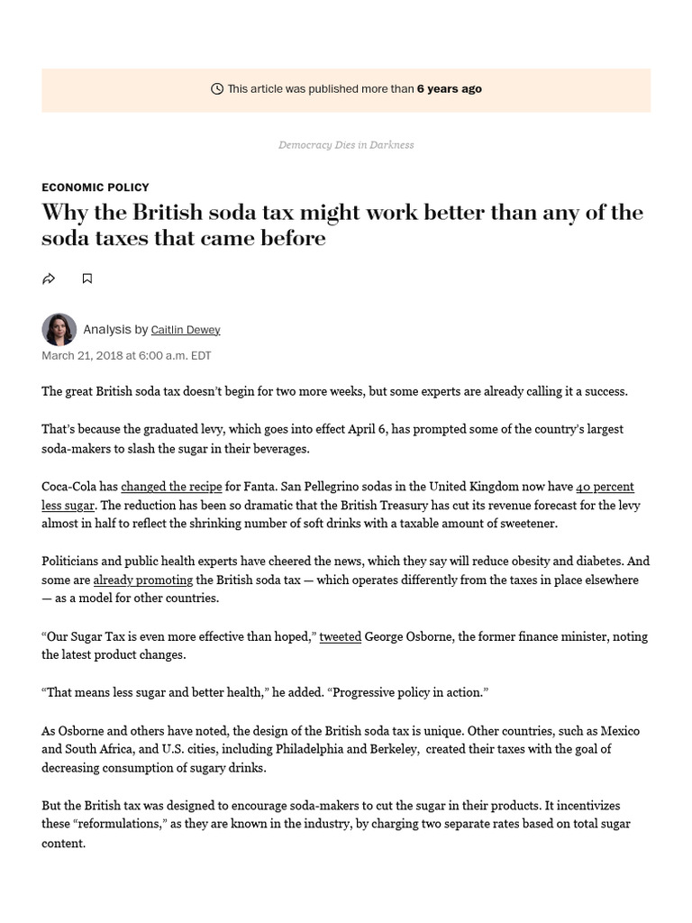 Why The British Soda Tax Might Work Better Than Any of The Soda Taxes ...