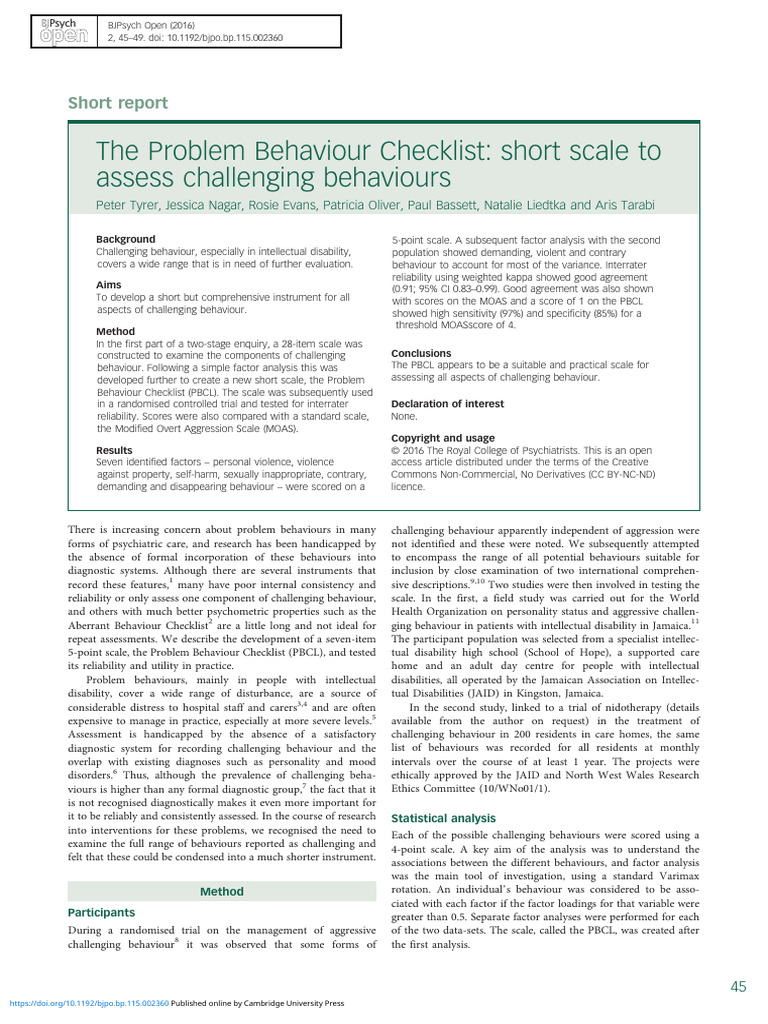 the-problem-behaviour-checklist-short-scale-to-assess-challenging ...